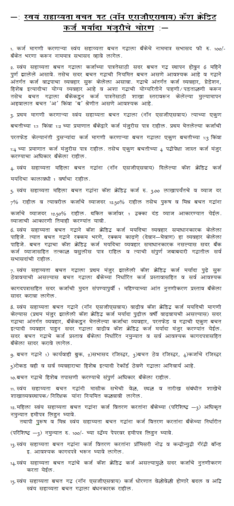 Our Policy – Bachat Gat – GDCC Bank